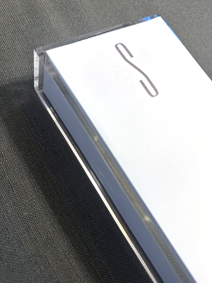 Long Skinny Gray Initial Notepads – Black Ink Wholesale